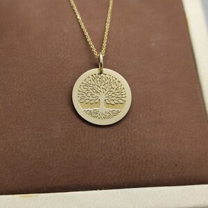 Tree Necklace, 14K Gold Pendant, Tree of Life Pendant, Family Tree ...