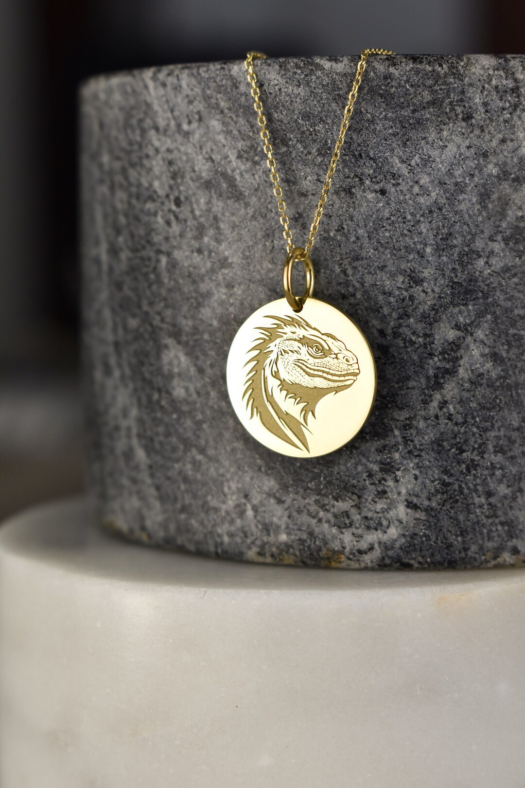 14K Gold Lizard Necklace, Lizard Jewelry, Lizard Owner Gift, Komodo ...