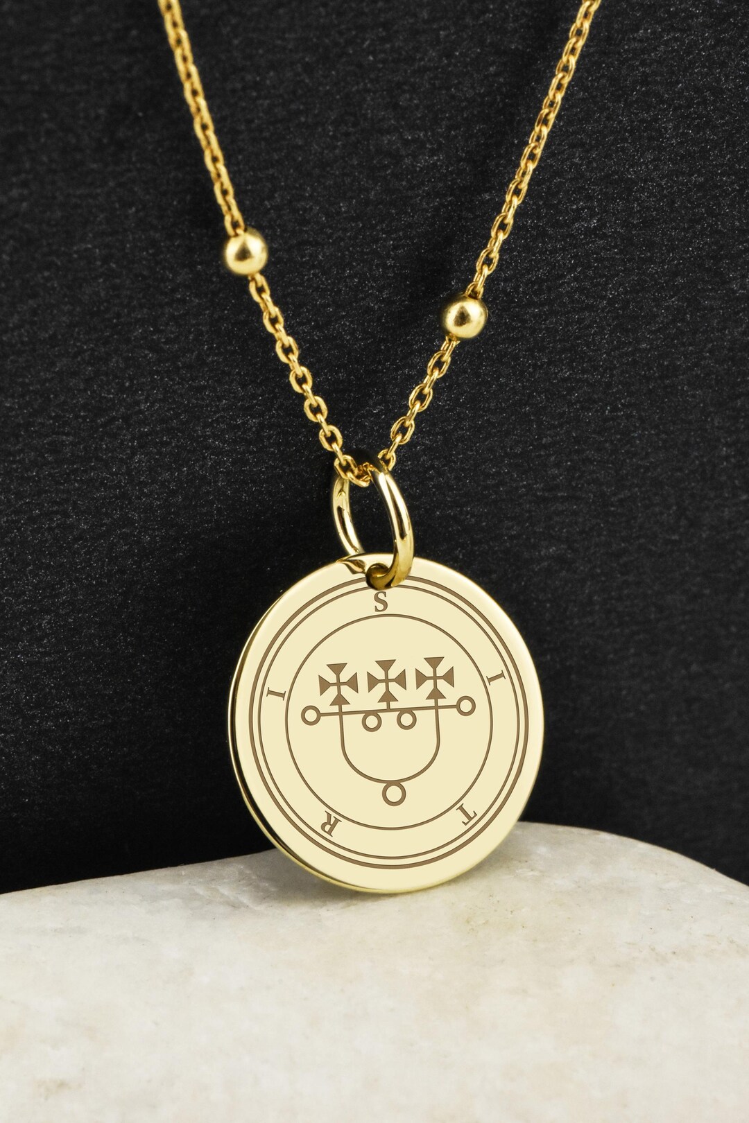14K Gold Sitri Sigil Necklace, Demonology Pendant, Ars Goetia Jewelry ...