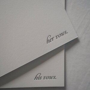 Letterpress Salena Vow Book (PAIR) - Etsy