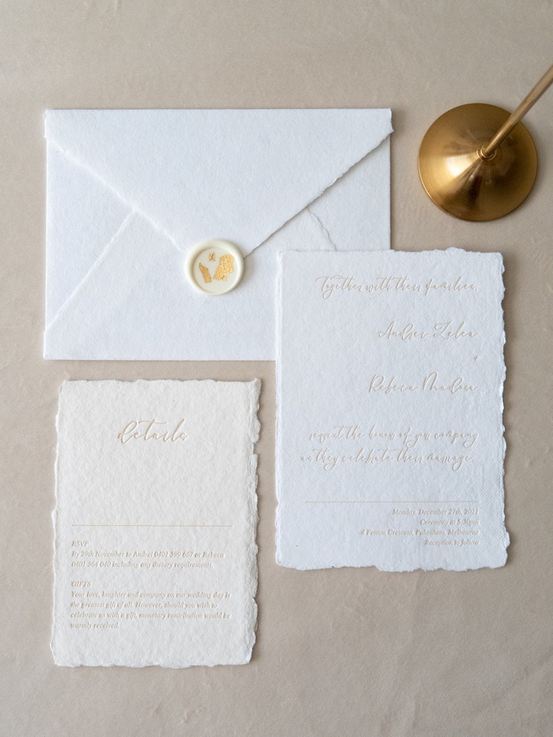 Letterpress Wedding Invitation - the Antique Suite (SAMPLE ONLY) - Etsy