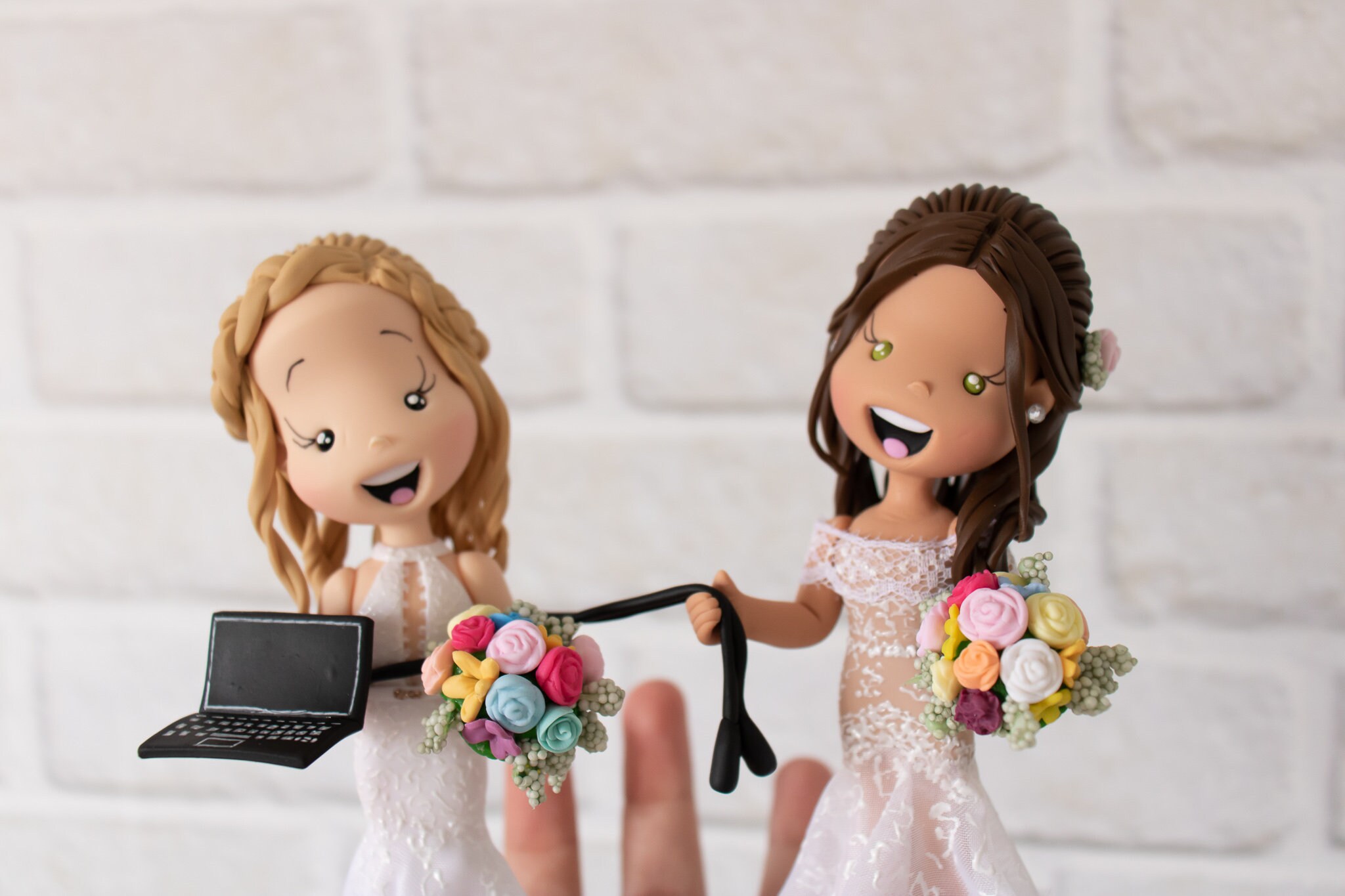 LGBTQ Wedding Cake Topper 2 Brides Wedding Decoration - Etsy