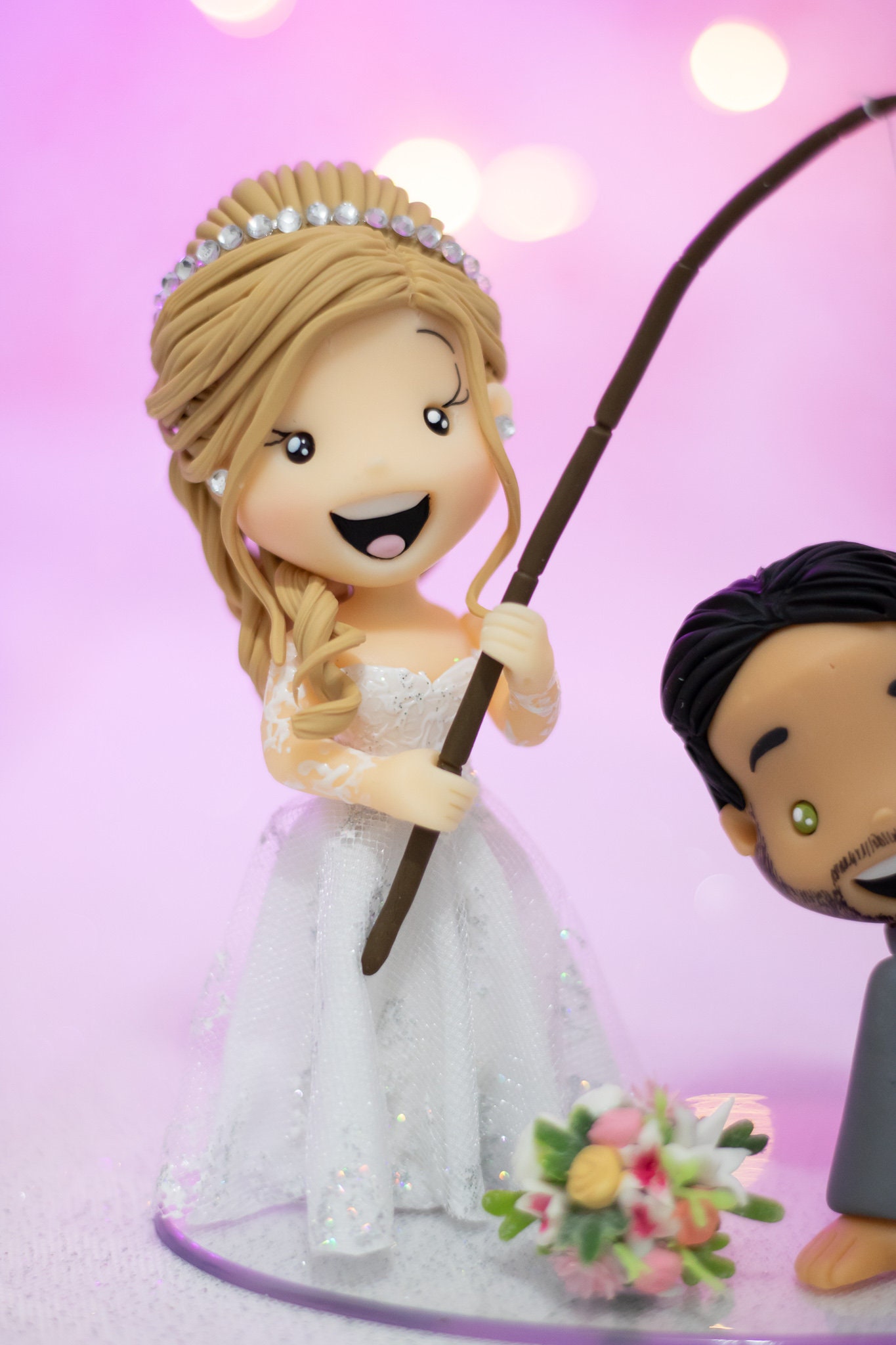 Personalized Wedding Cake Topper Figurines: Cold Porcelain Clay ...