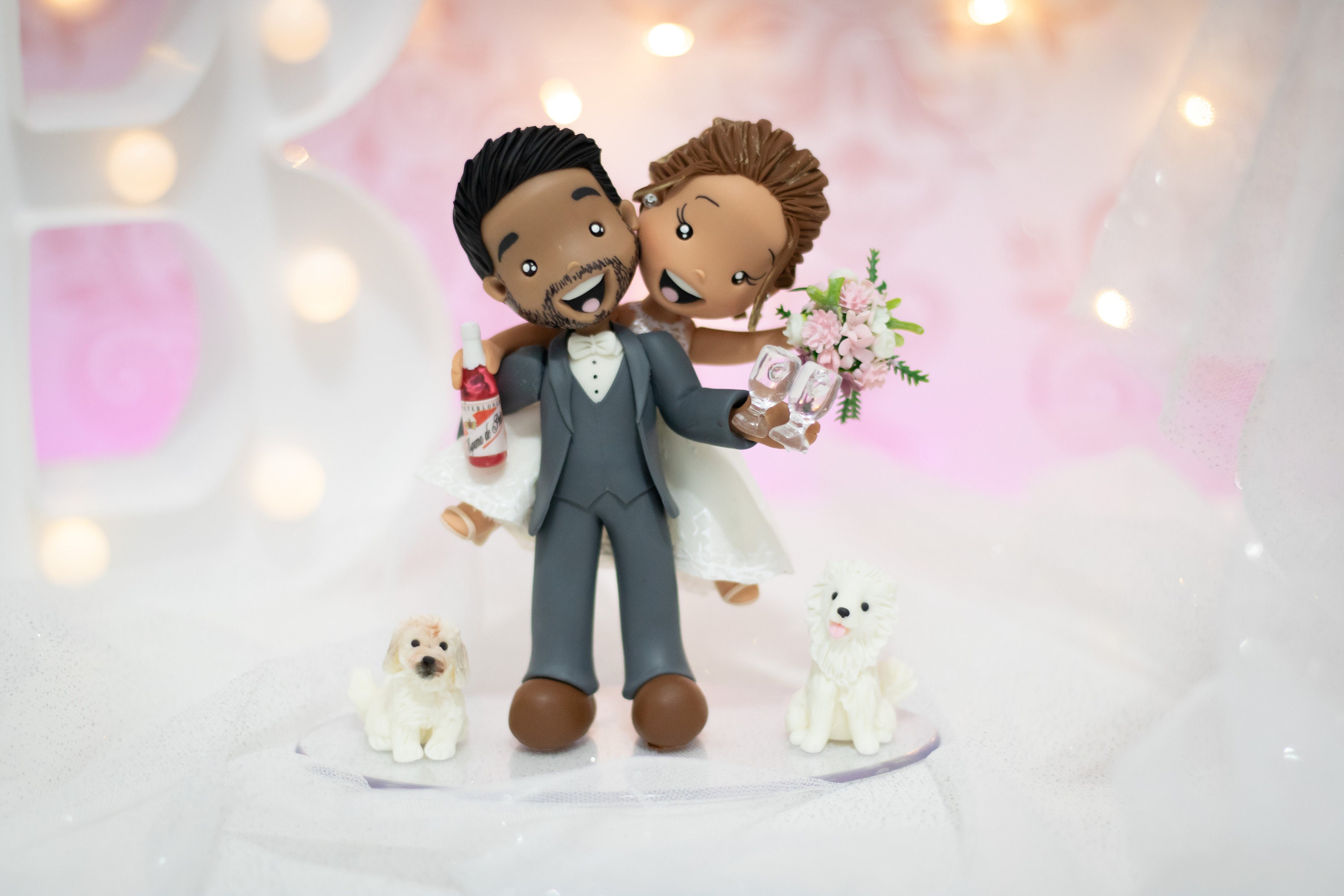 Fully Personalized Wedding Cake Topper Figurines Bride and - Etsy