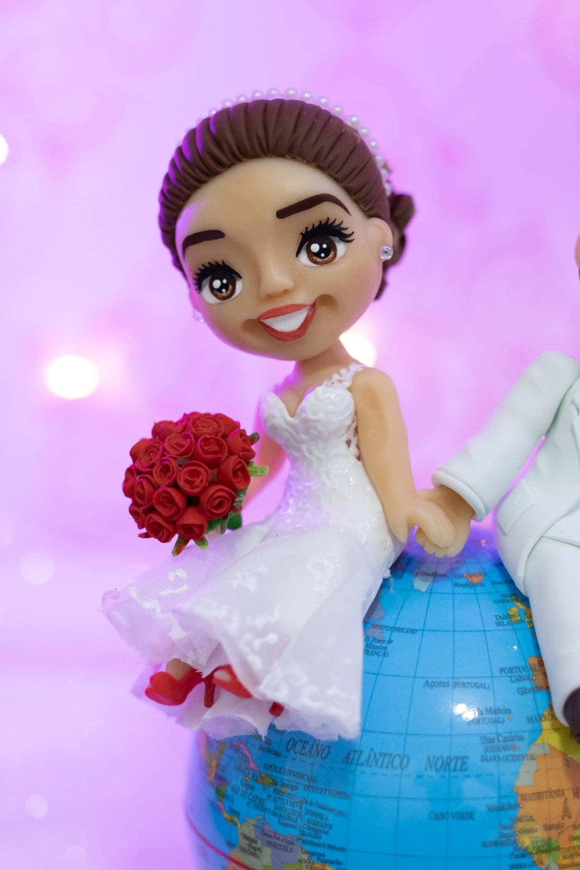 Fully Personalized Wedding Cake Topper Figurines Bride and - Etsy