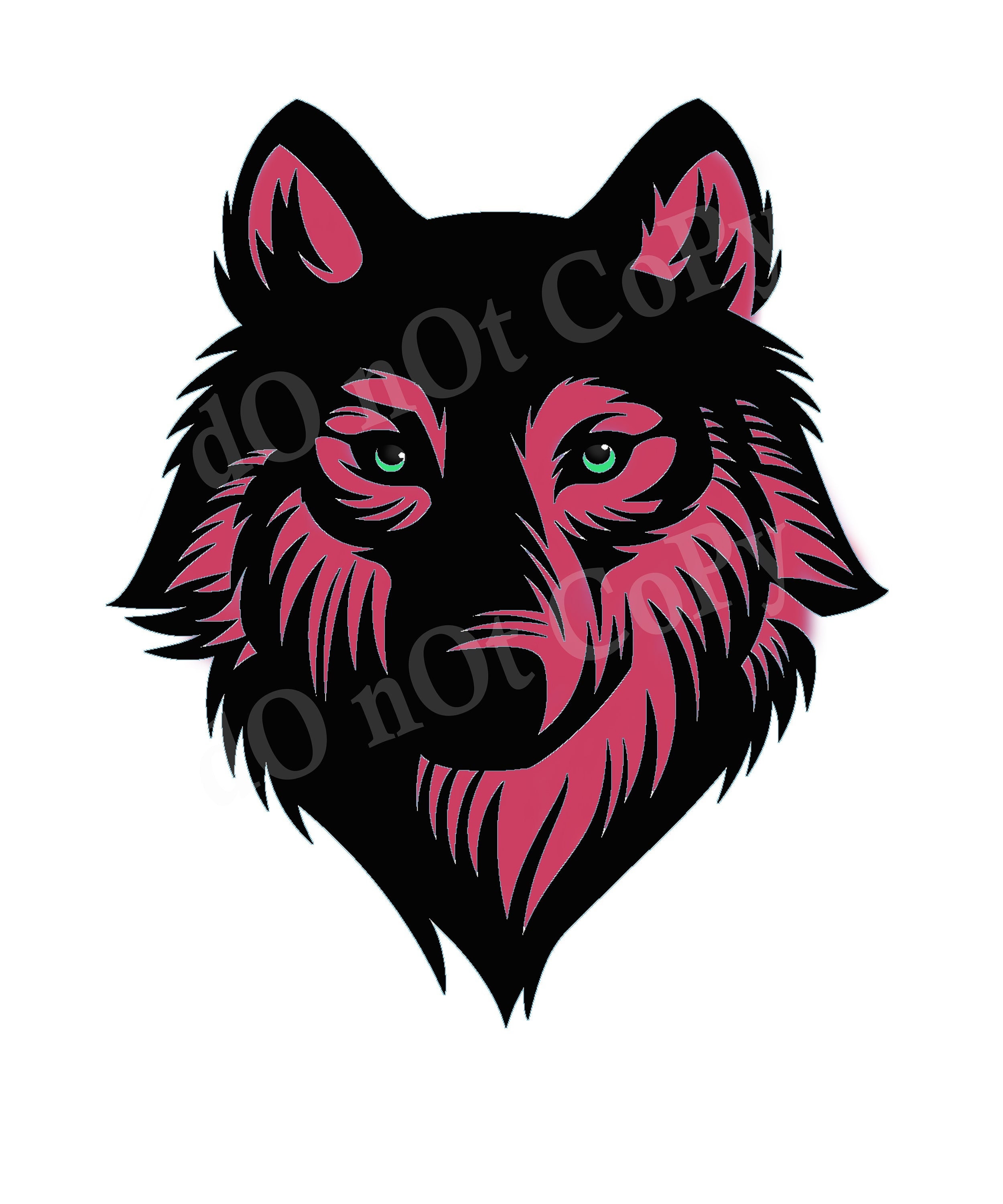 Red Wolf Head PNG - Etsy