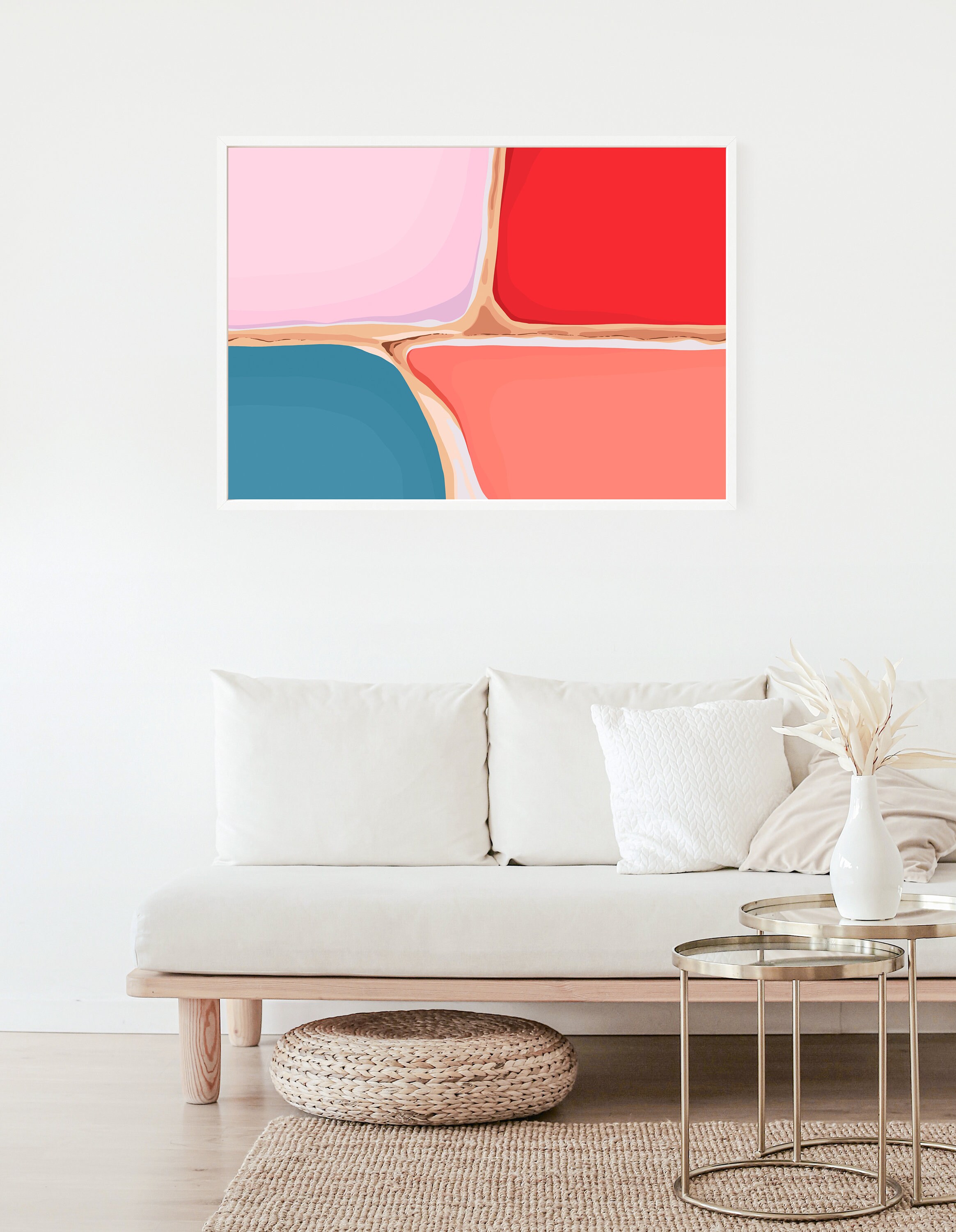 Colorblock / Color Landscape Painting / Color Block Wall Art / | Etsy