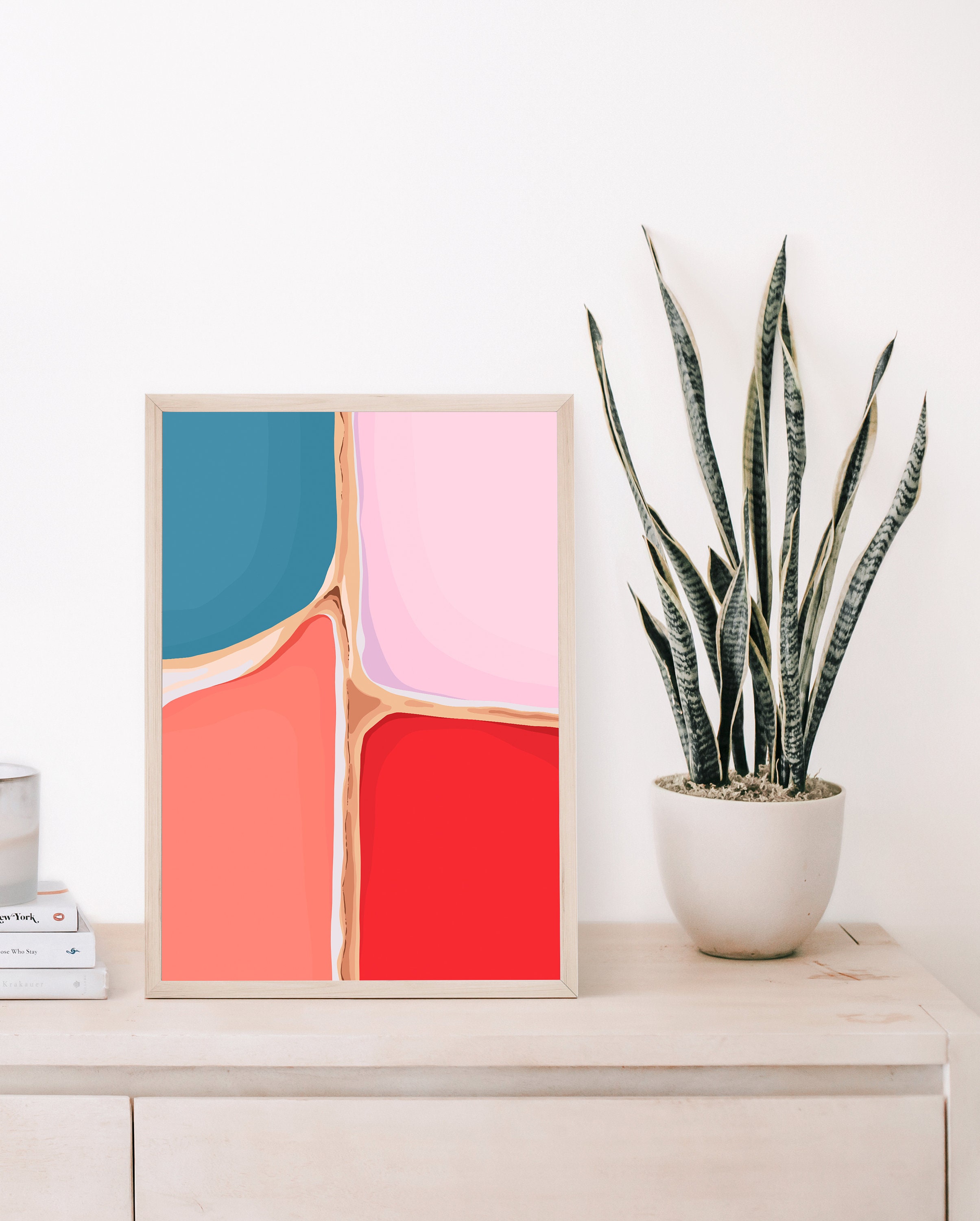 Colorblock / Color Landscape Painting / Color Block Wall Art / | Etsy