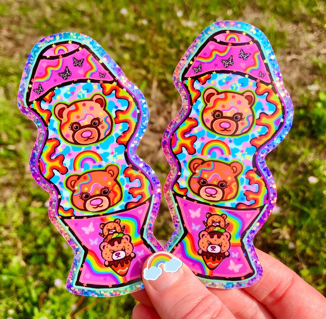 Trippy Bear Lava Lamp Sticker - Etsy