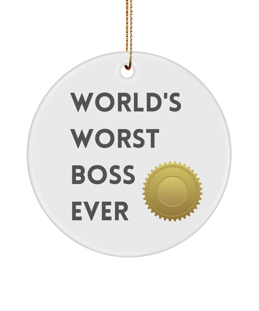 Worlds Worst Boss, Funny Boss Ornament, Boss Christmas Gift, Workplace ...