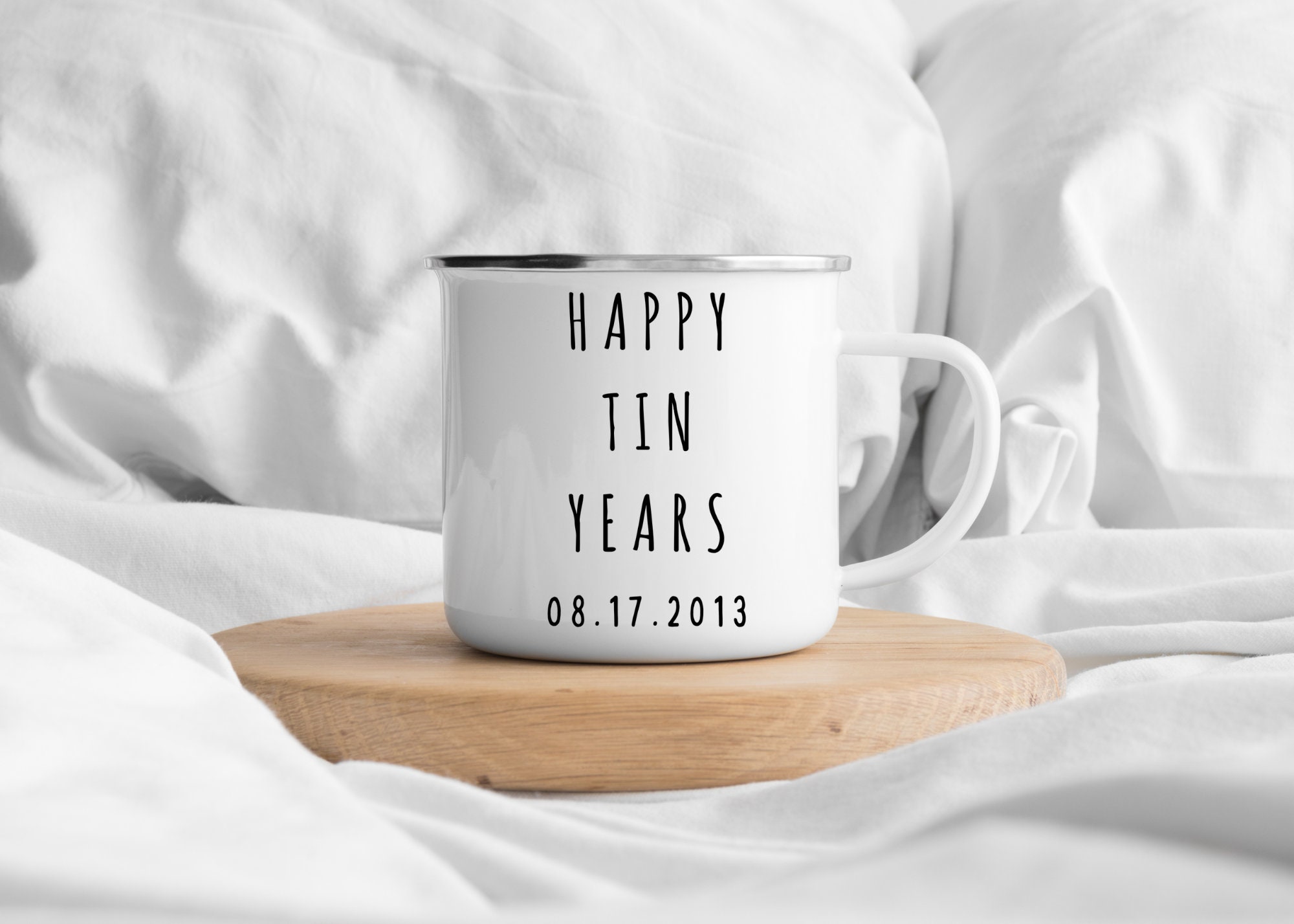 Happy Tin Years Camper Mug Personalized 10 Year Anniversary - Etsy
