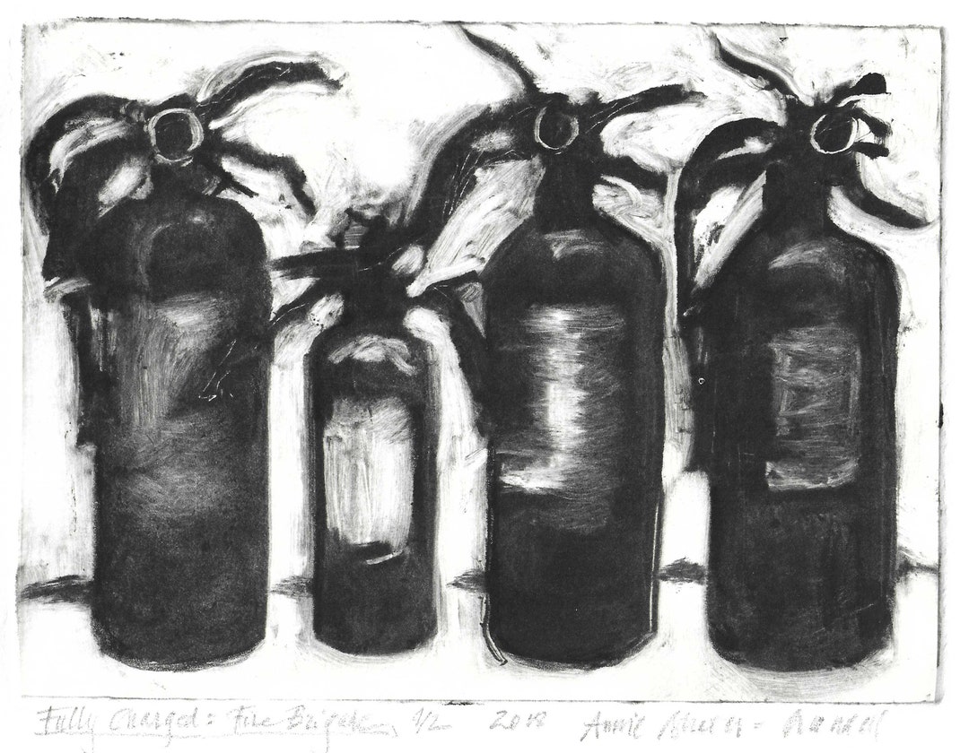 Original Monotype, “fully Charged: Fire Brigade” - Etsy