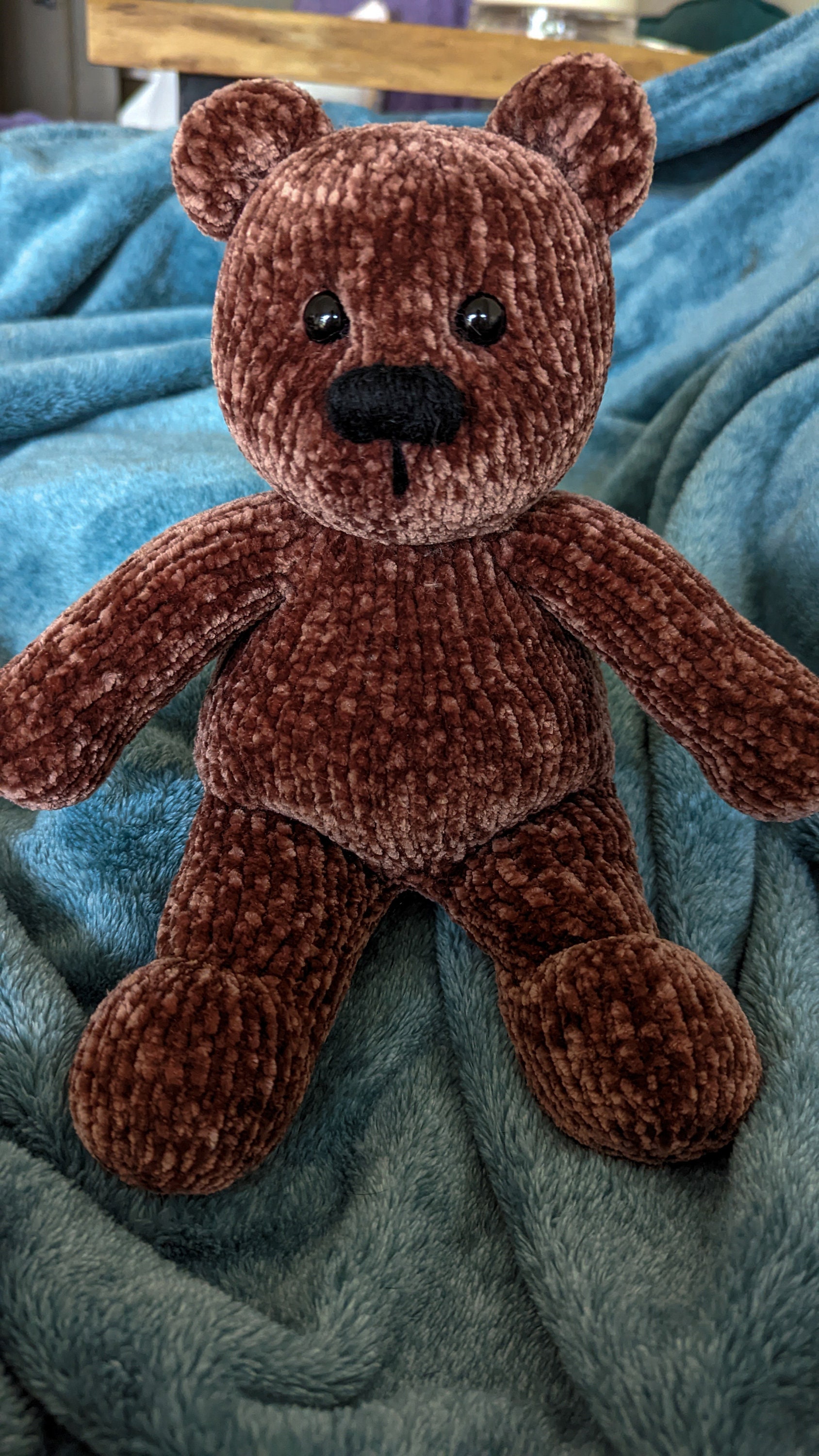 Knit Velvet Stuffed Teddy Bear - Etsy