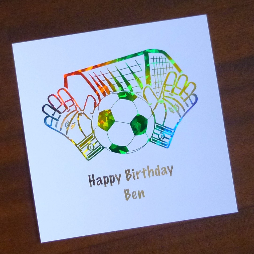 Birthday Card, Football Goalkeeper, Personalised, Handmade, Goalkeeper ...