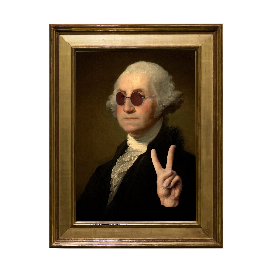 George Washington Hippie Art Print: Altered Portrait (digital Download ...
