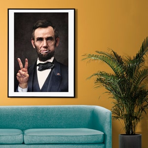 Giclee Print, Abraham Lincoln, Lollipop, Gallery Wall Art, Funny ...