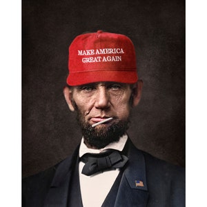 Digital Download Art, Abraham Lincoln, MAGA Hat, Gallery Wall Art ...