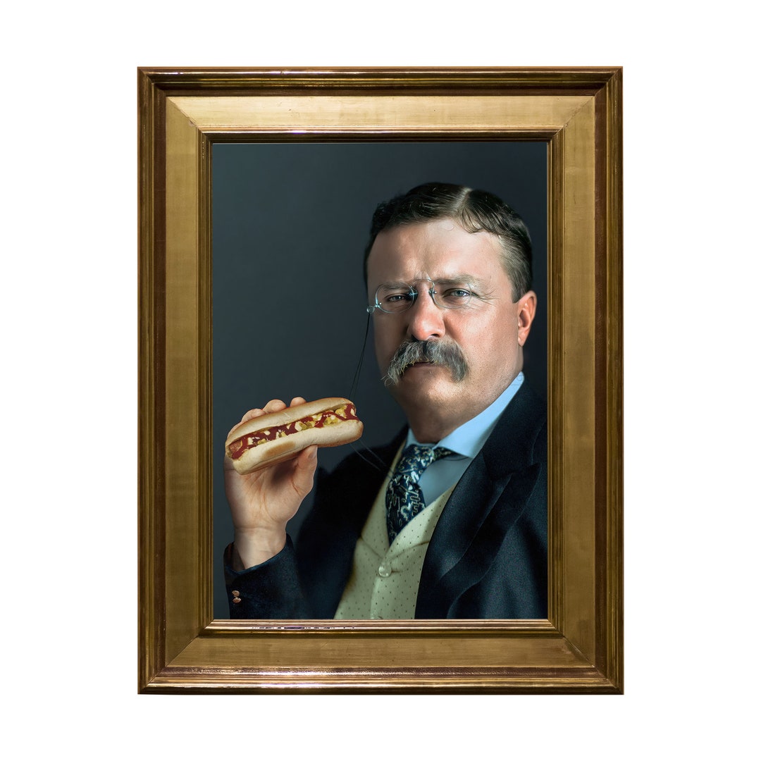 Digital Download Art, President Teddy Roosevelt, Hot Dog, Gallery Wall ...