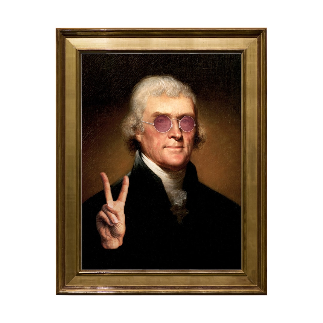 Thomas Jefferson Hippie Art Print: Altered Portrait (digital Download ...