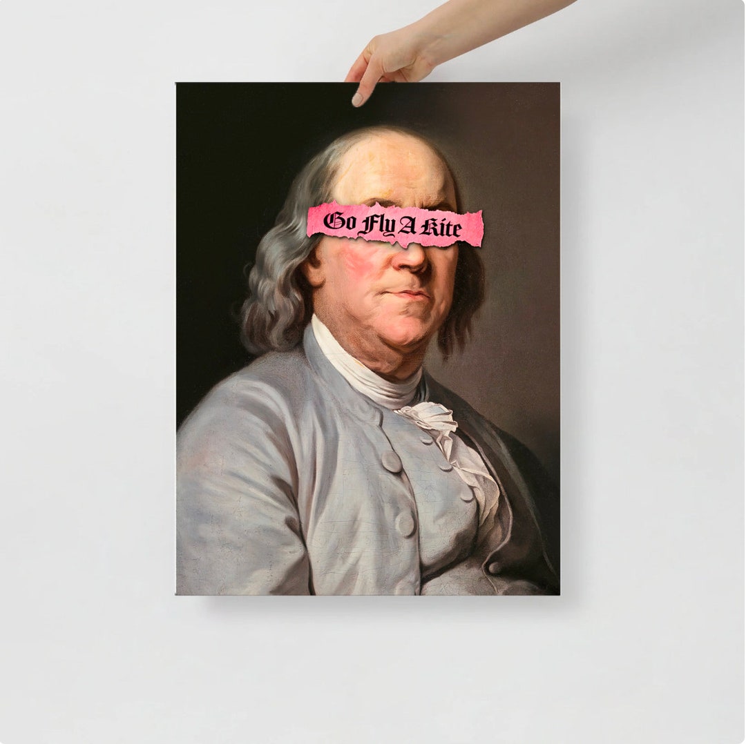 Funny Ben Franklin Art Print: Altered Art Giclee, Whimsical Home Decor ...