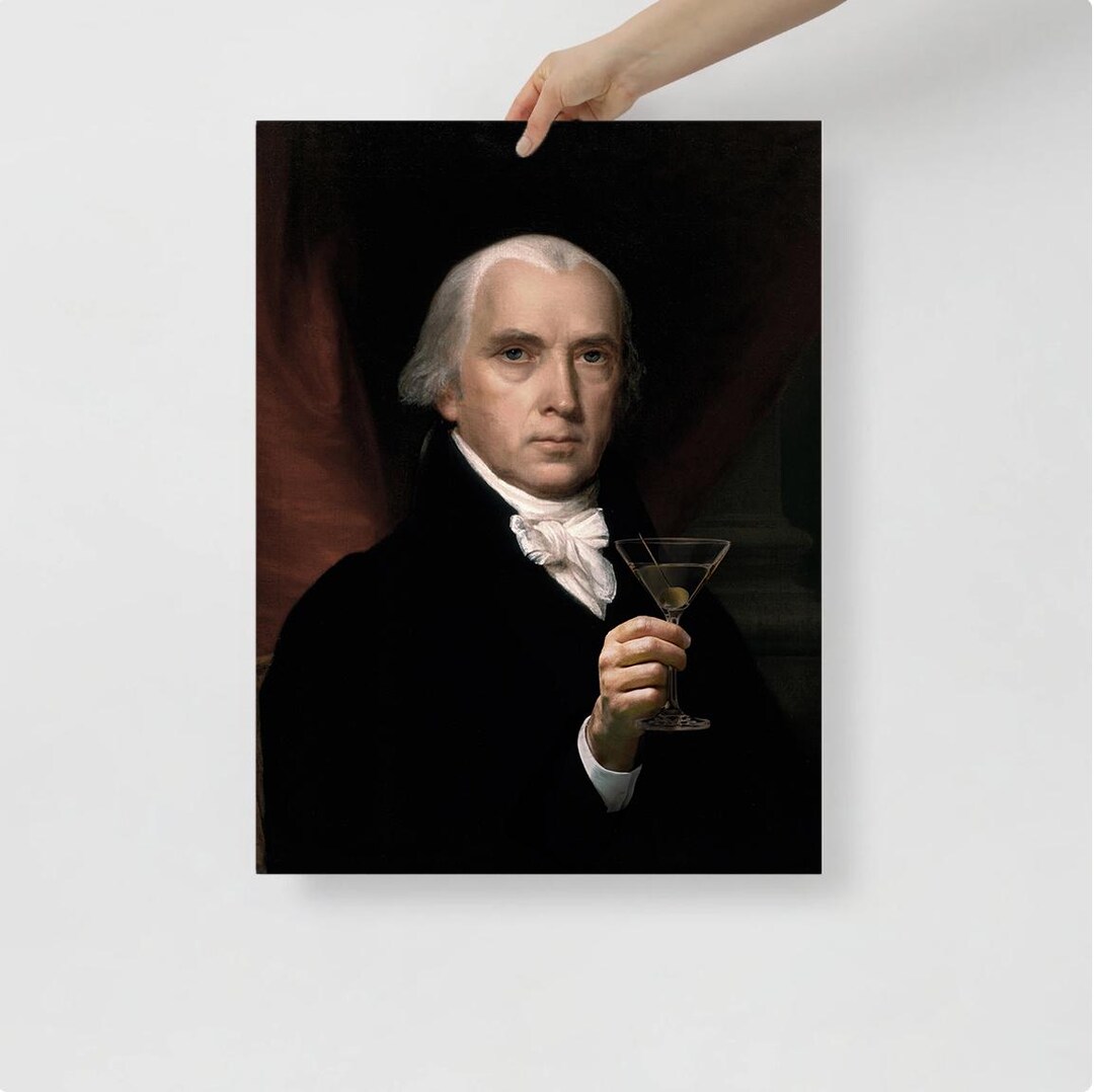Giclee Print, President James Madison, Martini Cocktail, Gallery Wall ...