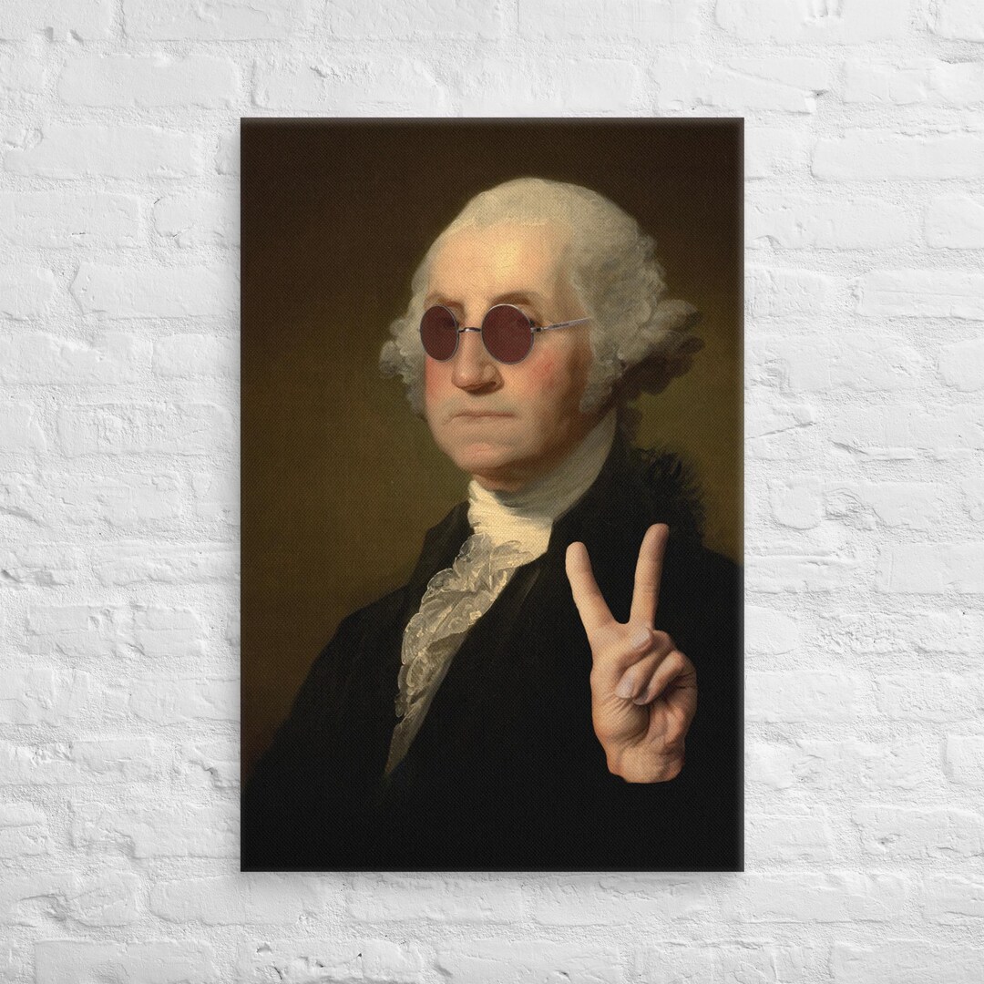George Washington Peace Sign Canvas Wall Art: Altered Portrait - Etsy