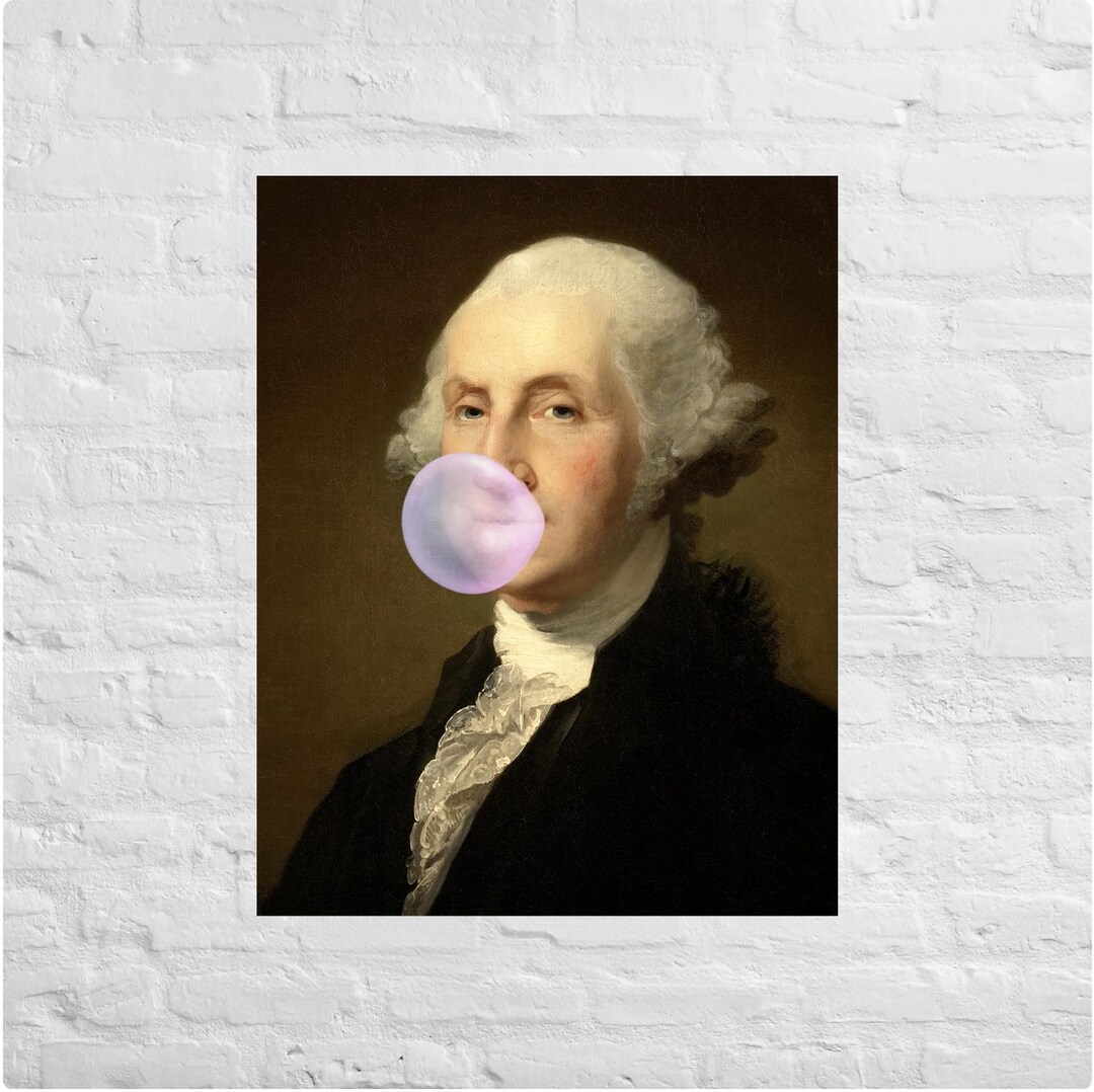 Canvas Wall Art, President George Washington, Bubble Gum, Home Decor ...