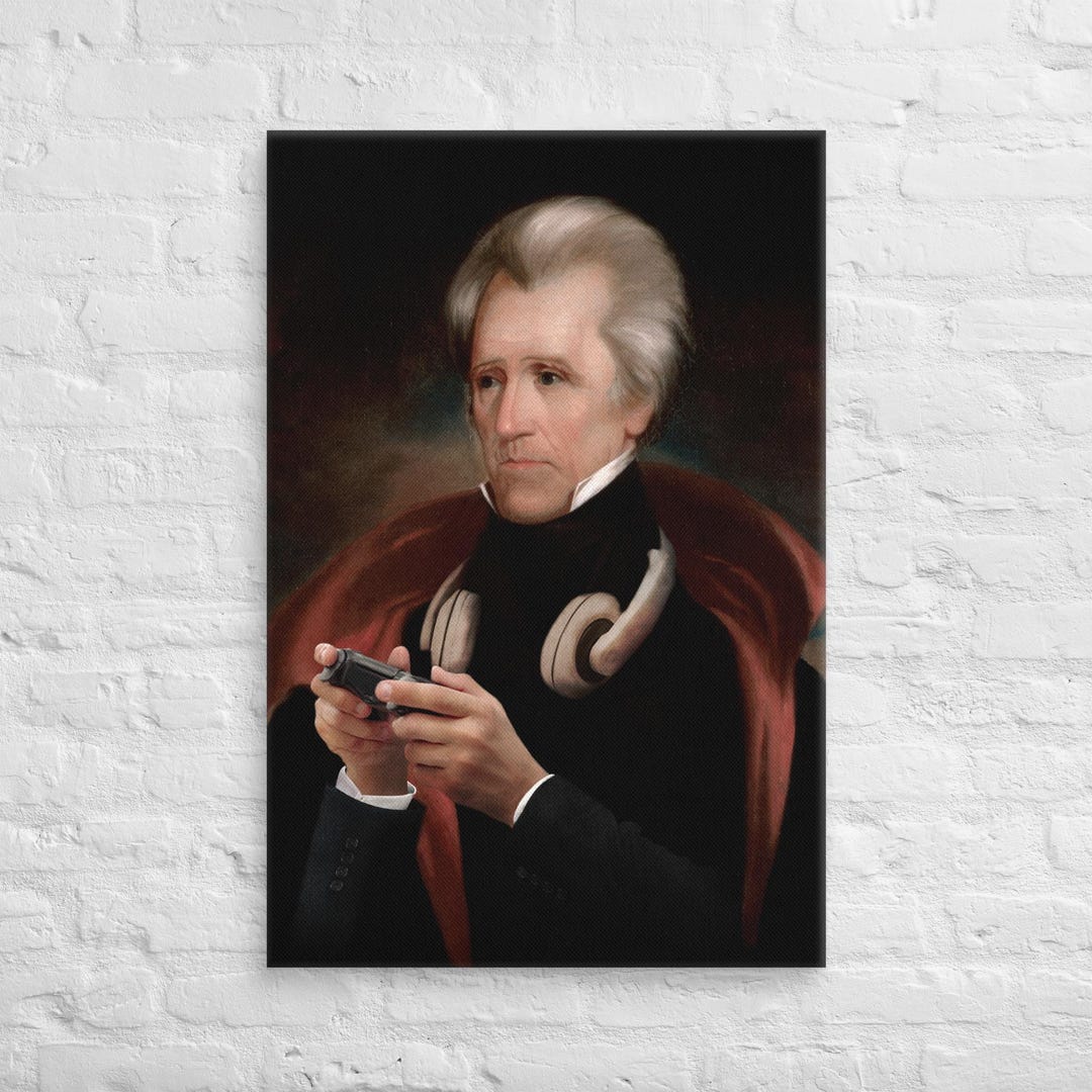 Canvas Wall Art, President Andrew Jackson, Patriot, Video Gaming ...