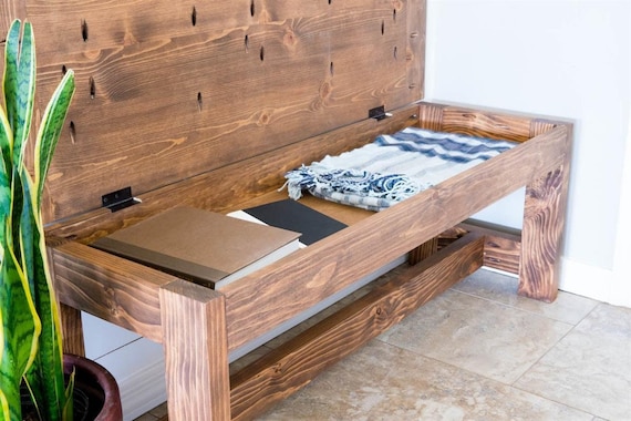 DIY Modern Farmhouse Storage Bench Storage Bench Woodworking Modern Storage Bench Digital PDF Plans Instant Download Etsy
