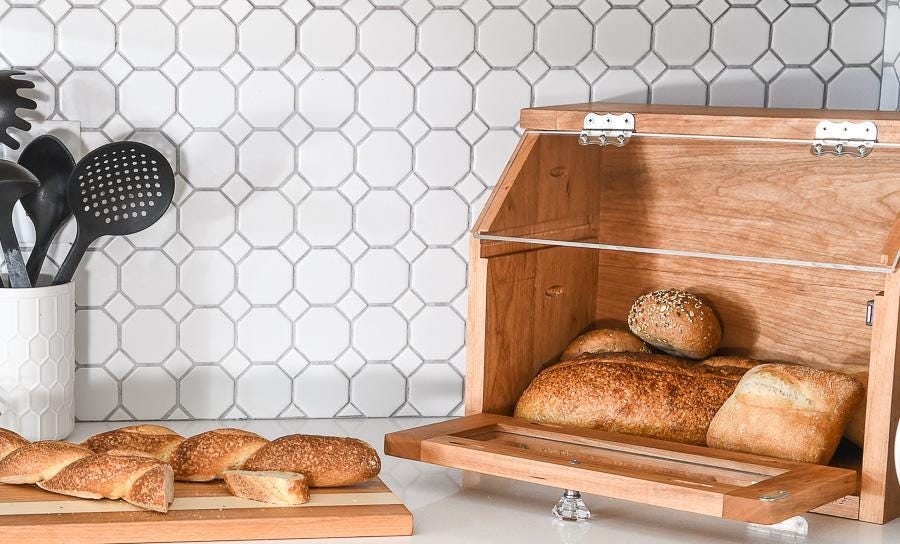 DIY Wooden Bread Box , Bread Box, Woodworking Wooden Bread Box, Kitchen ...