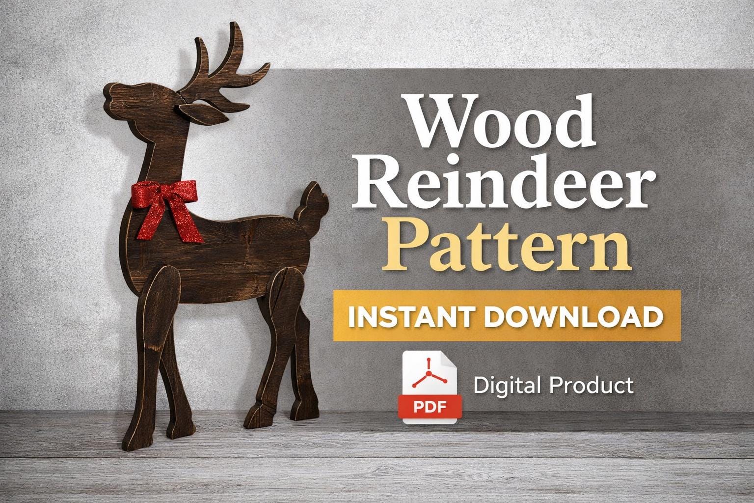 DIY Wood Reindeer Pattern Template Christmas Yard Decor Scroll Saw Plan ...