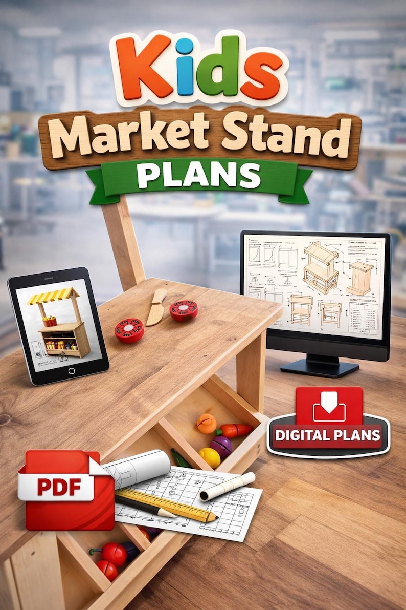 Kids Market Stand Plans PDF DIY Farmers Play Store Woodworking Build ...