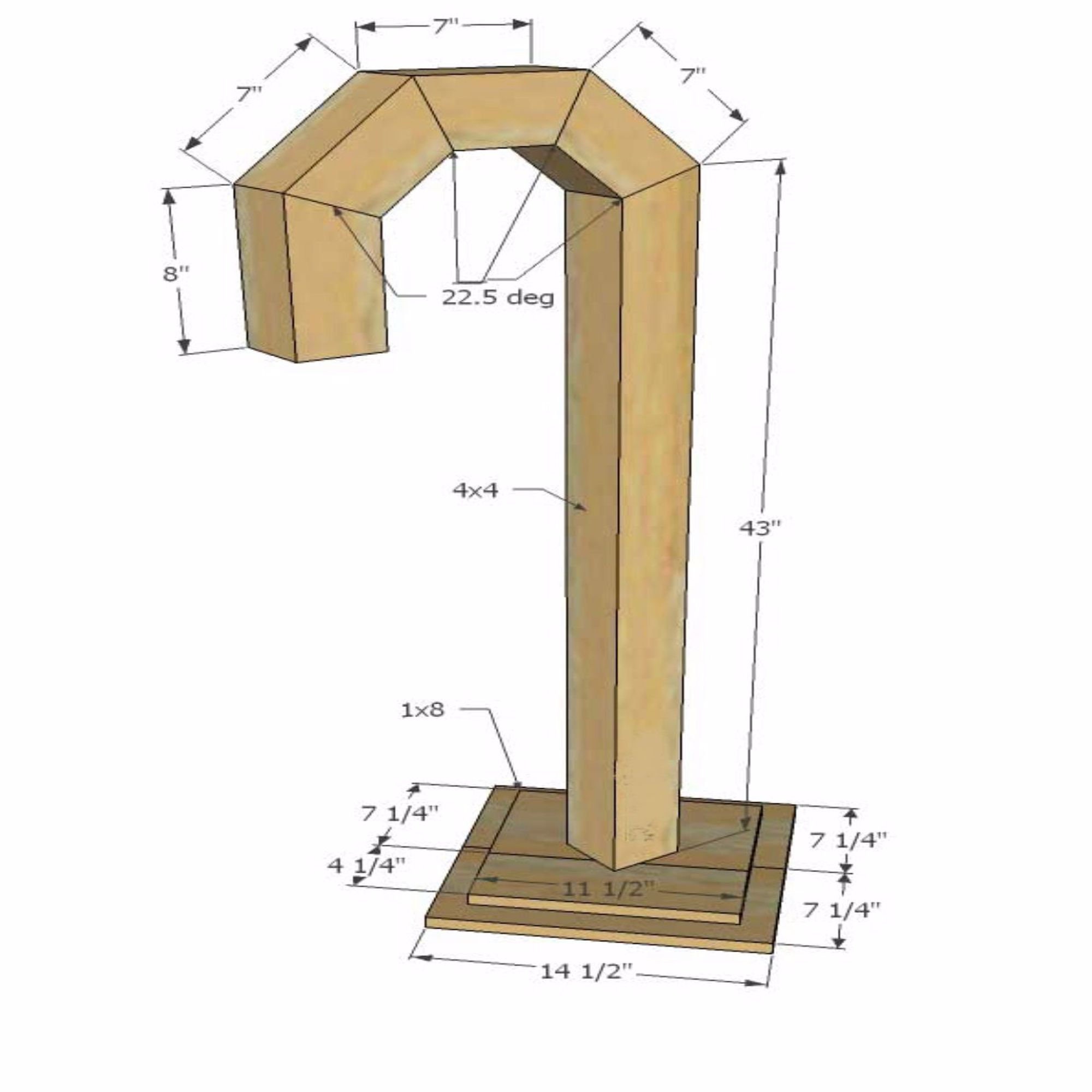 Wooden Candy Cane Gift Hanger DIY, Wooden Candy, Christmas Decoration ...