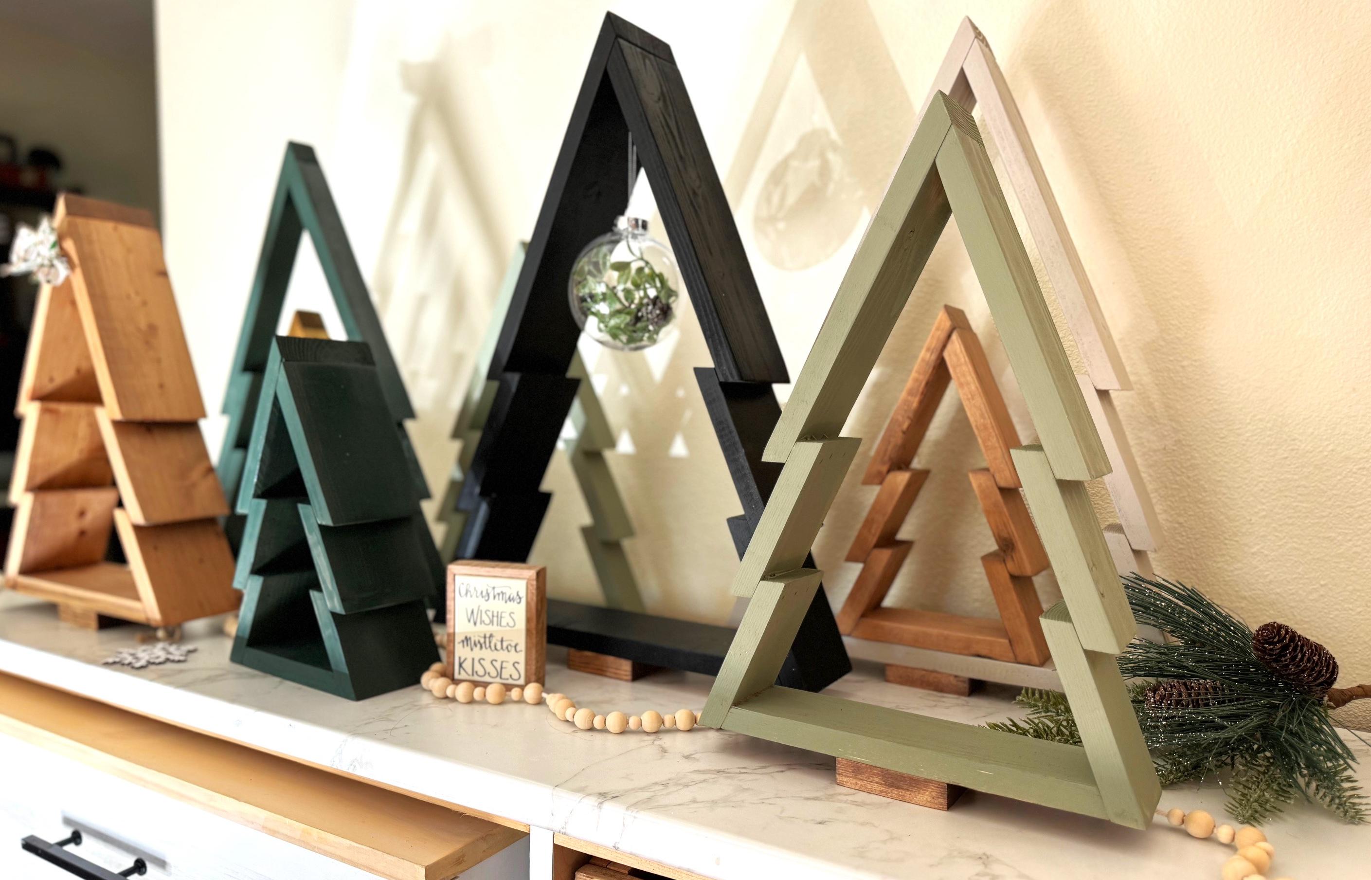 Wooden Christmas Tree Shelf DIY, Wooden Tree, Christmas Decoration ...