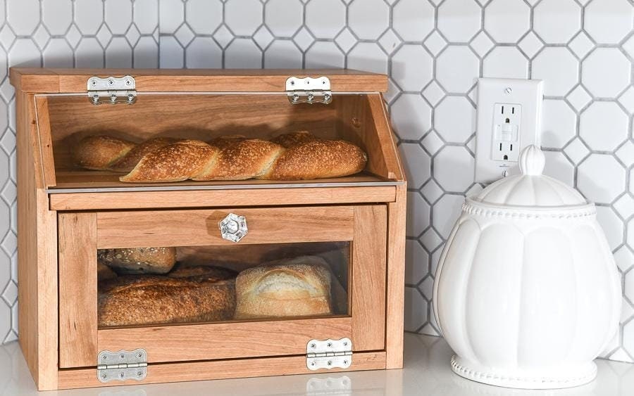 DIY Wooden Bread Box , Bread Box, Woodworking Wooden Bread Box, Kitchen ...