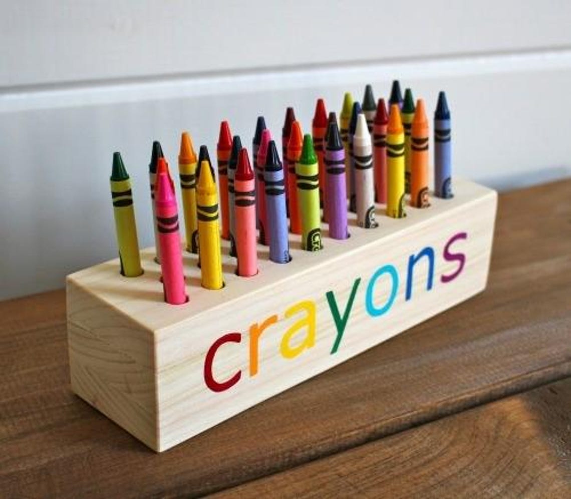 DIY Wooden Crayon Holder, Kids Crayon Holder, Woodworking Wooden Crayon ...