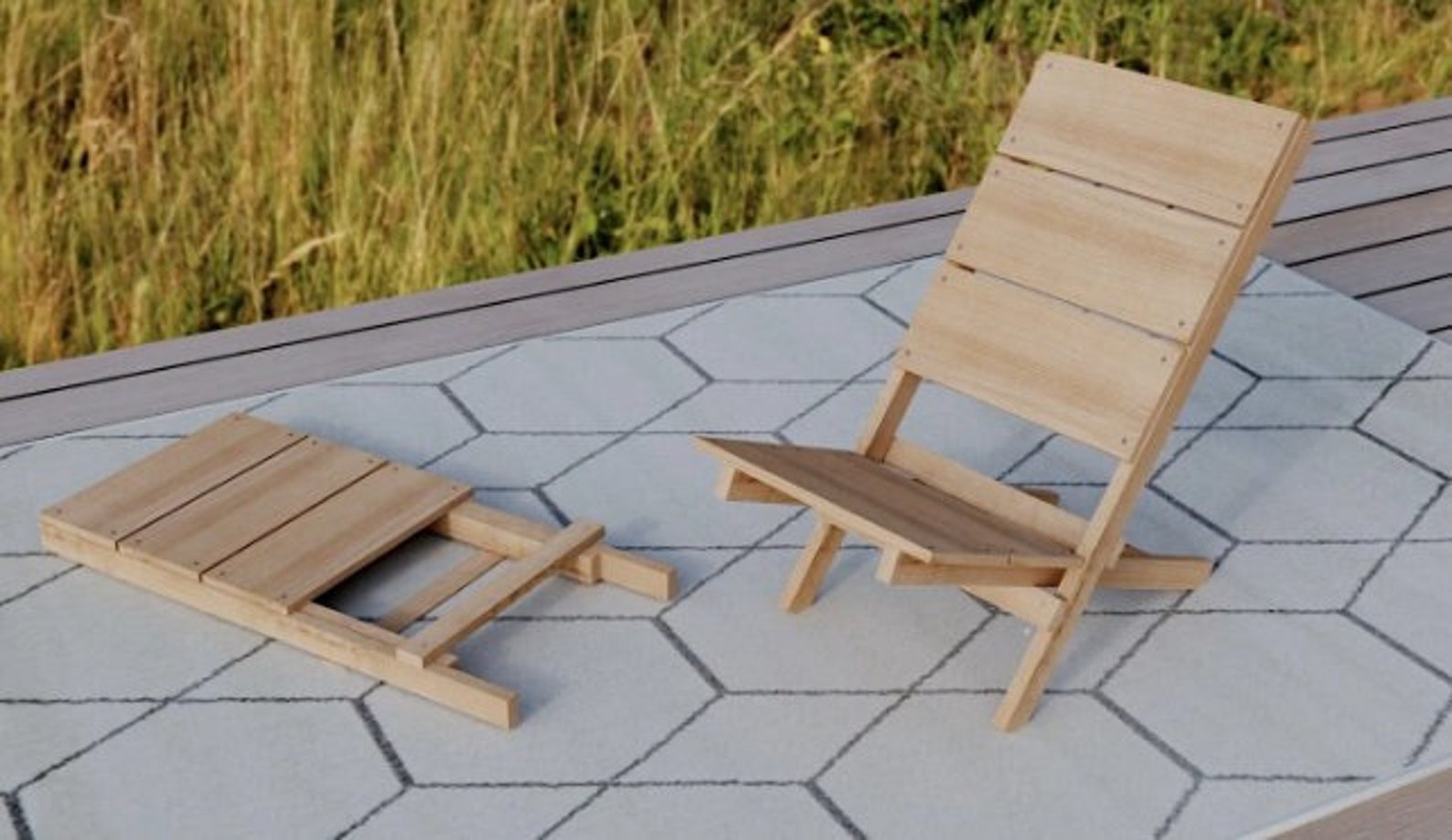 DIY Beach Chair, Beach Chair, Woodworking Outdoor Beach Chair, Digital ...