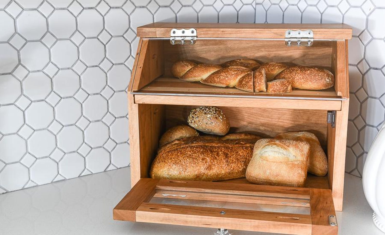 DIY Wooden Bread Box , Bread Box, Woodworking Wooden Bread Box, Kitchen ...