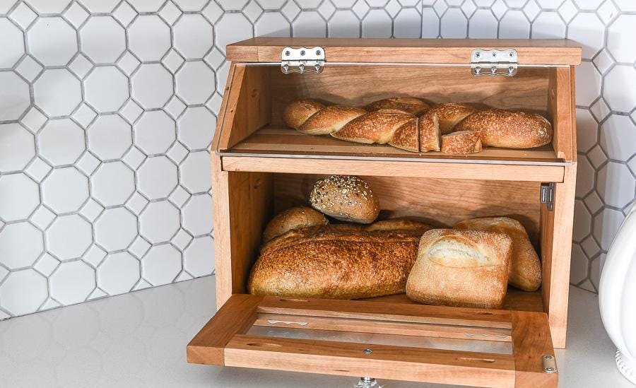 DIY Wooden Bread Box , Bread Box, Woodworking Wooden Bread Box, Kitchen ...