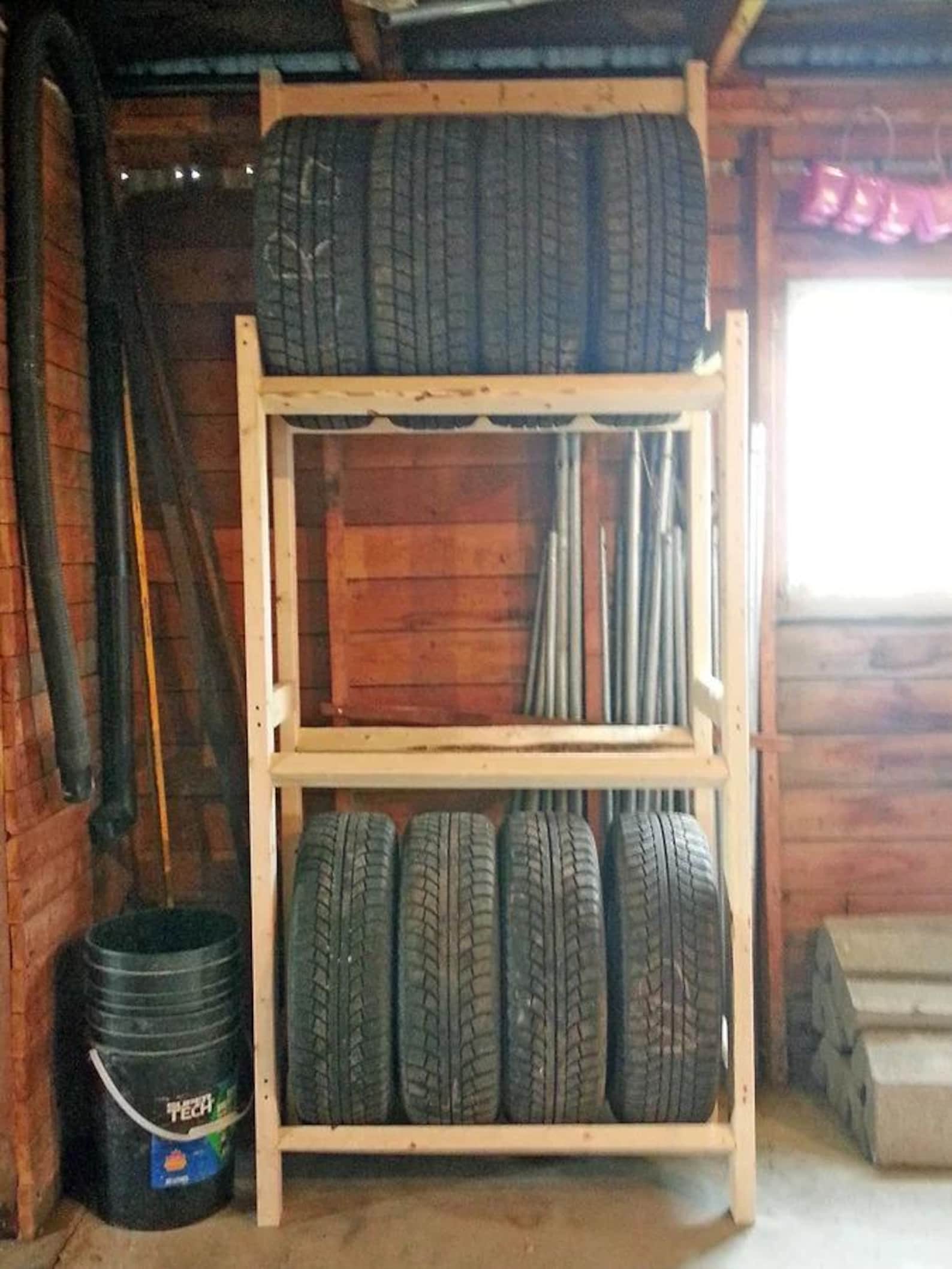 Wooden Tire Rack, Tire Rack, Garage Tire Rack, Woodworking Digital PDF ...