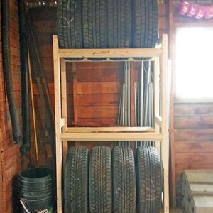 Wooden Tire Rack, Tire Rack, Garage Tire Rack, Woodworking Digital PDF ...