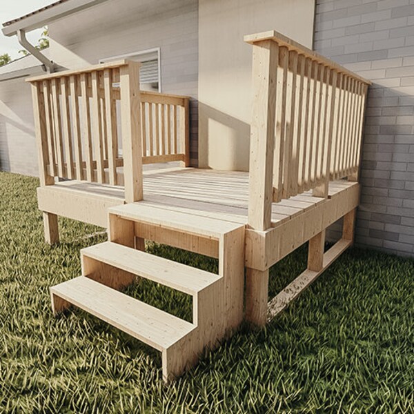 Diy Wooden Deck Plans - Etsy