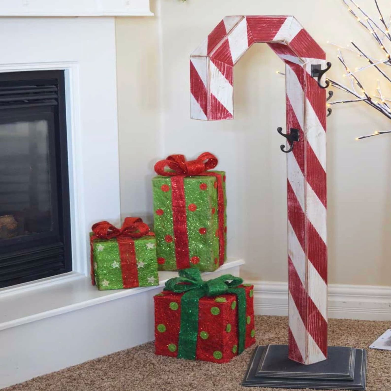 Wooden Candy Cane Gift Hanger DIY, Wooden Candy, Christmas Decoration ...