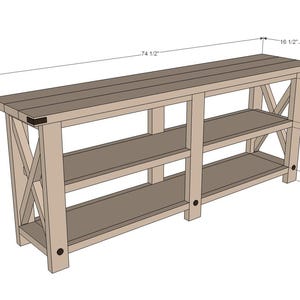 DIY Rustic X Console Table, Rustic X Console Table, Rustic X ...