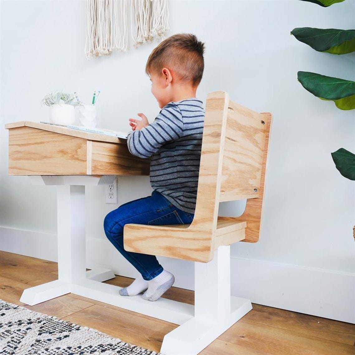 DIY Kids School Desk, School Desk, Woodworking Kids School Desk ...