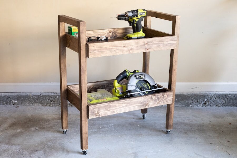 DIY Workshop Utility Cart, Wooden Tree, Rustic Decoration, Woodworking ...