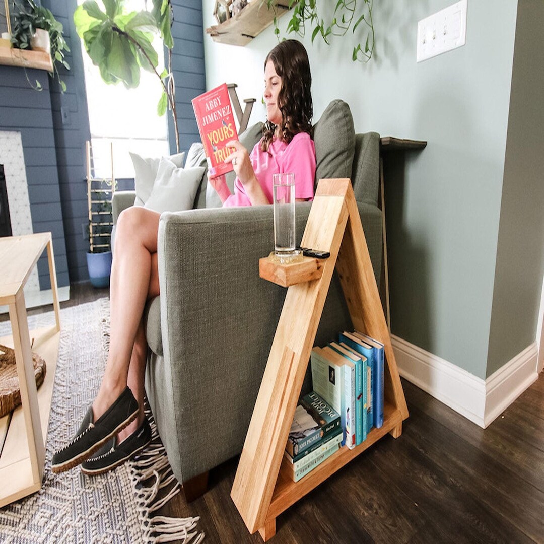 DIY Triangular Side Table, Triangular Side Table, Woodworking Side ...