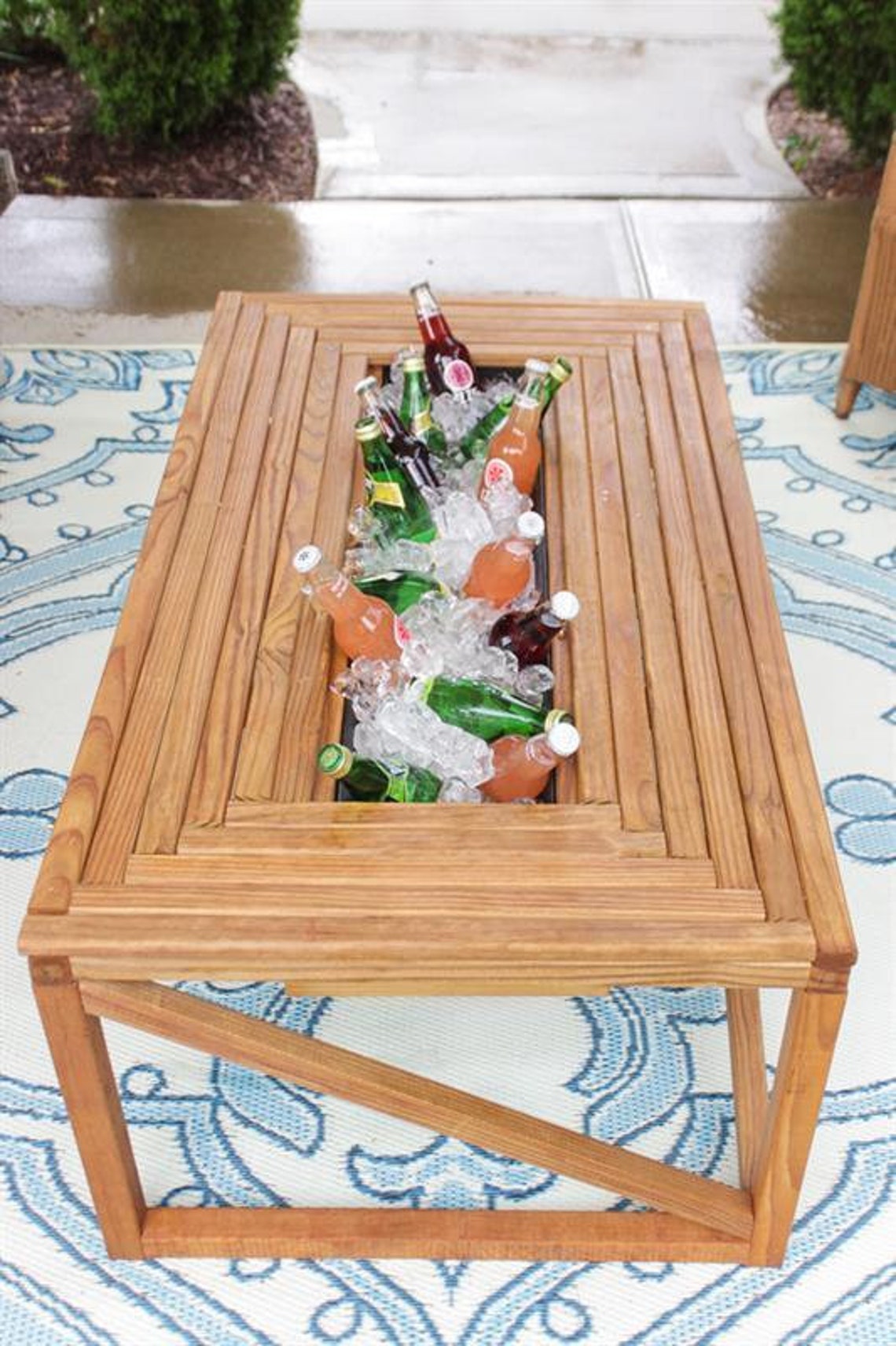 DIY Outdoor Coffee Table Plans, Outdoor Cooler Coffe Table, Woodworking ...