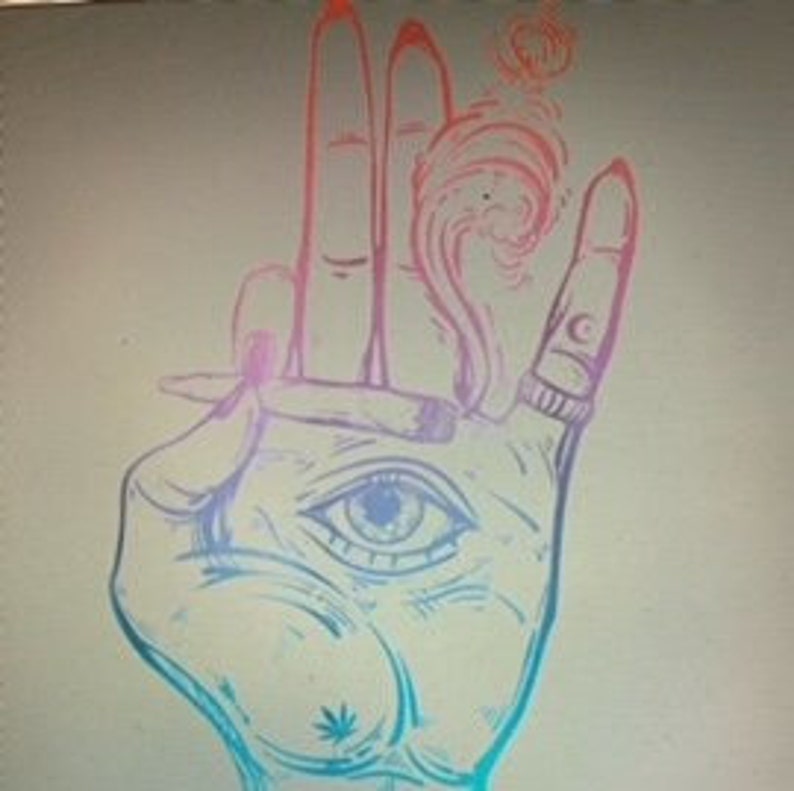 3rd Eye Open Weed Smoking Hand PNG - Etsy