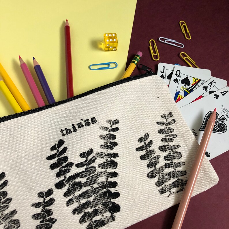 Canvas Pencil Pouch Bag, Handmade Canvas Pencil Case, Block Print ...